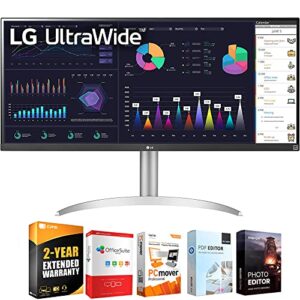 lg 34wq650-w 34" 21:9 ultrawide full hd (2560 x 1080) 100hz ips monitor bundle with elite suite 18 software + 2 year protection warranty