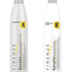 Firenze Professional Keratin Care Bundle - Keratin Shampoo, Intense Conditioner and Keratin Mask Treatment Pack with Free Red Gift Bag