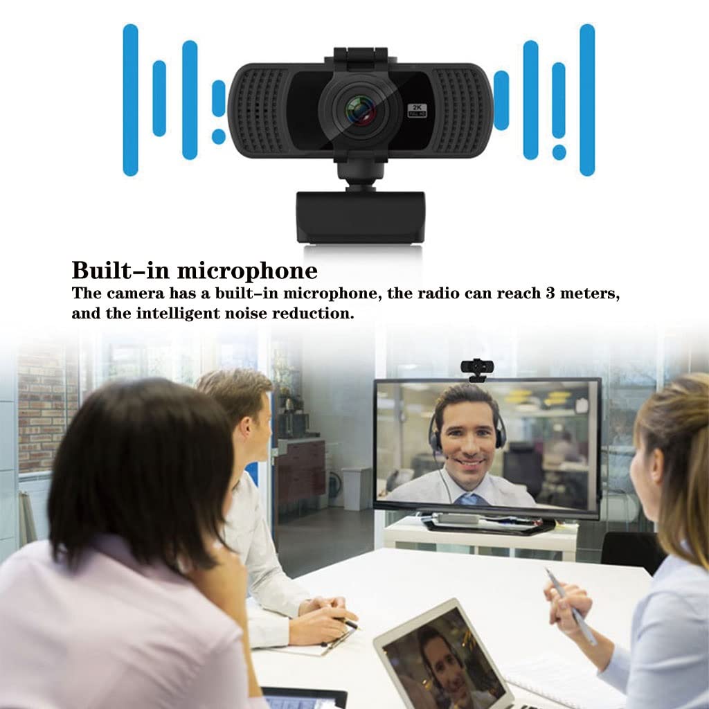 2K Full Hd Webcam,Laptop Desktop Camera for Conference and Video Call,Pro Stream Webcam with Plug and Play Video Calling,Built-in Mic, As Valentines Day Gifts for Him Her