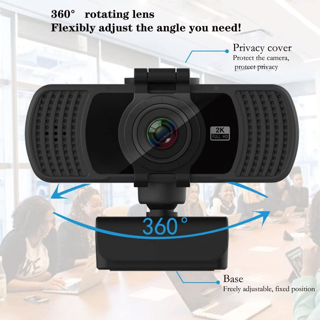 2K Full Hd Webcam,Laptop Desktop Camera for Conference and Video Call,Pro Stream Webcam with Plug and Play Video Calling,Built-in Mic, As Valentines Day Gifts for Him Her