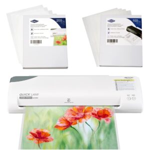 sinchi 40-second warm-up, 3-5 mil, 13-inch laminator & 3 mil 200 pack & 5 mil 100 pack laminating sheets