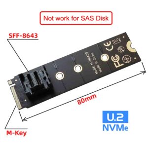 xiwai 22x80mm U.2 Kit SFF-8639 NVME PCIe4.0 SSD Adapter for Mainboard SSD 750 p3600 p3700 M.2 SFF-8643 Mini SAS HD