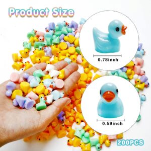 200 Pieces Mini Resin Ducks Yellow Tiny Duckies Decoration DIY