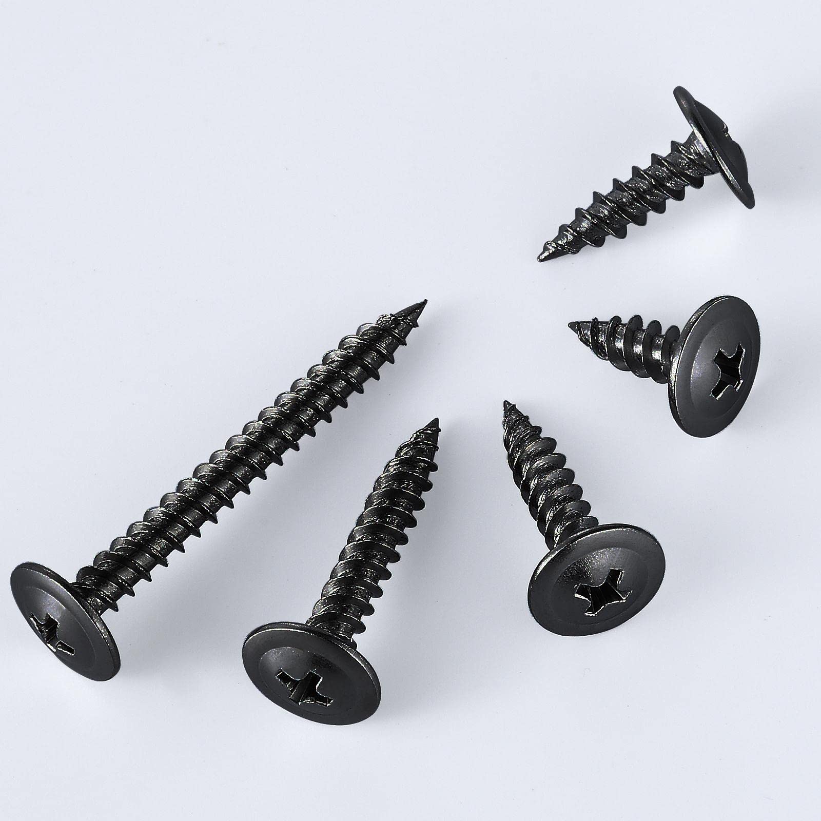 Wensilon (250 pcs)#8×1" Black Truss Head Wood Screws Quick Metal Self Tapping Zinc Oxide