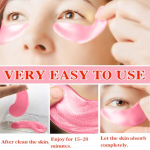 Eye Mask 60 pcs,Pink Collagen Under Eye Patches,Puffy Eyes and Dark Circles Treatments,Improve Reduce Under Eye Bags Smooth Wrinkles and Lighthen Fine Lines,Moisturizing,Improve and Firm eye Skin