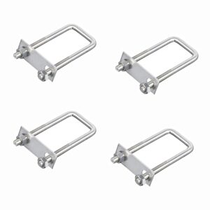 focmkeas 4 sets 304 stainless steel square u-bolts 2"(50mm) inner width, 3.15"(80mm) length stainless m6 with nuts, frame plate, accessories for automobiles trailer, boat trailer industrial parts