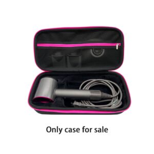 LITTECA hard case for Dyson hair dryer hard travel storage Caring Case with All Attachments Pink Zipper