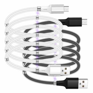 jjkkzvz 2pack upgraded micro usb 2.0 magnetic charging cable, 3ft android charger cable data transfer cable for all micro usb devices