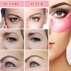 Eye Mask 60 pcs,Pink Collagen Under Eye Patches,Puffy Eyes and Dark Circles Treatments,Improve Reduce Under Eye Bags Smooth Wrinkles and Lighthen Fine Lines,Moisturizing,Improve and Firm eye Skin