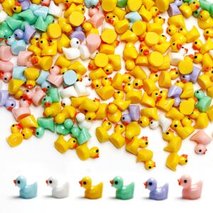 200 pieces mini resin ducks yellow tiny duckies decoration diy