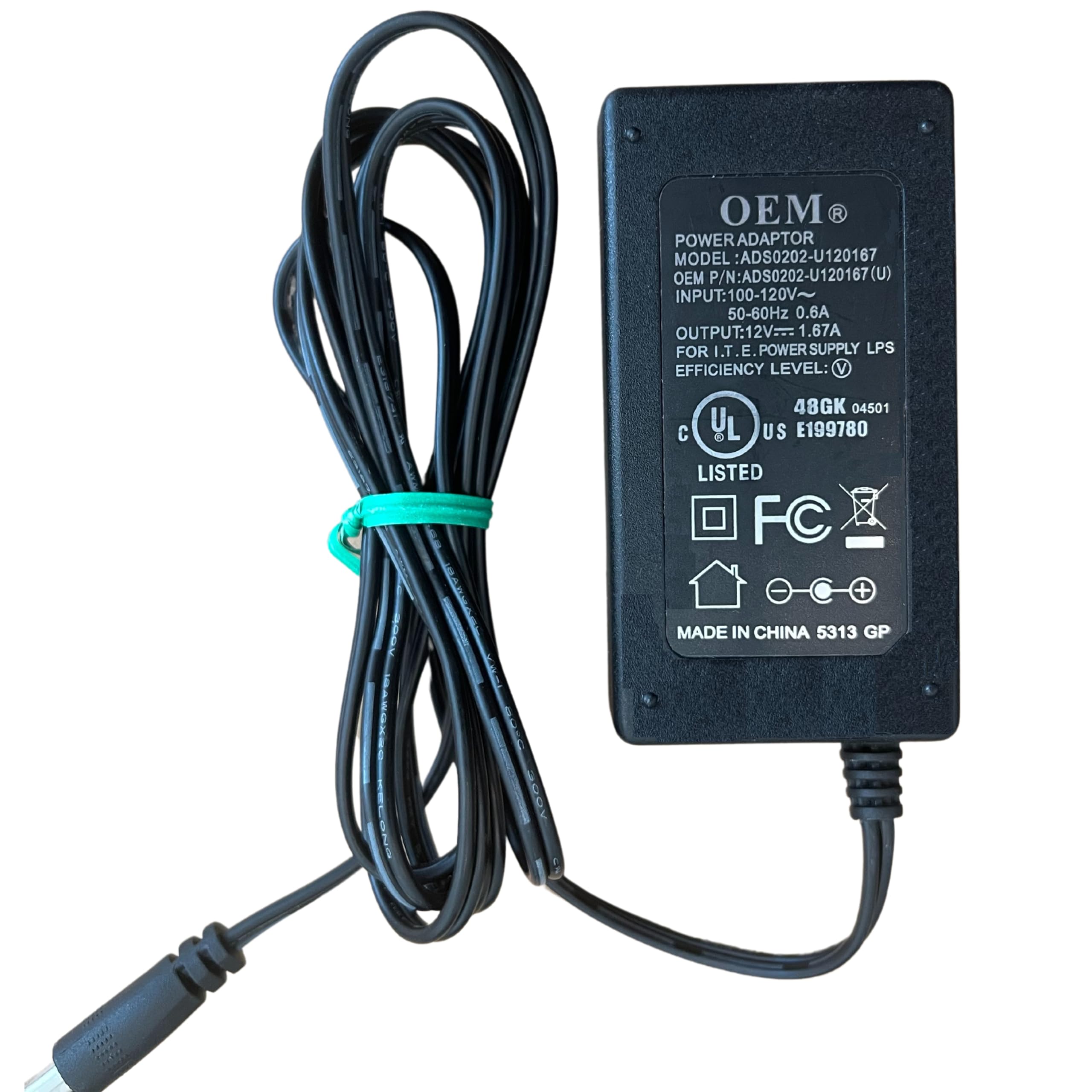 Buck Cisco ADS0202-U120167(U) OEM 20W Replacement AC Power Adapter for AT&T Uverse Cable Box ISB7000 / ISB7005, Cisco IP Phones 8800, 9900, and Wireless IP Phone 8821-12V 0.6A Output