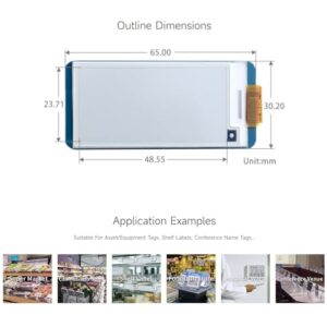 Waveshare 2.13inch E-Paper Display HAT Compatible with Raspberry Pi 5/4B/3B/Zero/Zero W/Zero 2W/Pico/Pico W/Pico WH/Jetson Nano, 250x122 Resolution Black/White Dual-Color