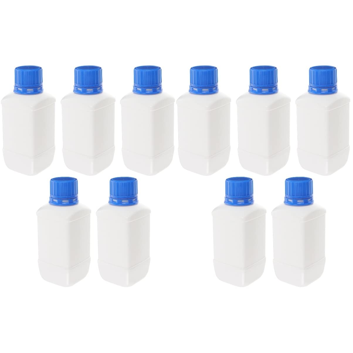 ULTECHNOVO 10 Pcs Reagent Plastic Bottle Laboratory Chemical Reagent Bottles Sample Sealing Square Bottle Sample Storage Square Bottle Container with Lid Liquid Bottle White Wide Mouth