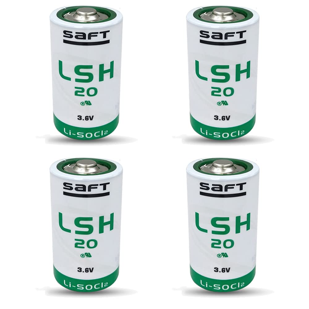 BATTEMALL (4-Pack LSH20 3.6 Volt D 13000mAh Lithium Battery for LSH20 Battery ER34615M Lithium Battery Non-Rechargeable