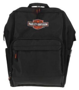 harley-davidson embroidered bar & shield diaper canvas backpack - black