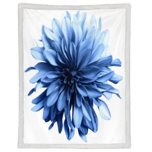 blue flowers dahlias throw blanket baby blankets for baby boys girls, soft cozy lightweight warm blanket for nursery couch sofa chair recliner bed baby gifts 30x40 inch