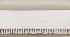 sweet jojo designs boho fringe ivory boy or girl baby crib bed skirt nursery dust ruffle - solid neutral cream off white tassel boho fringe bohemian minimalist for taupe desert sun collection