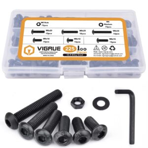 M6 Screws and M8-1.25 Hex Flange Bolts Kit Black