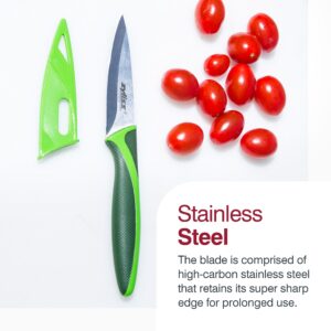 Zyliss Utility Kitchen Knives with Sheath Covers - Dishwasher Safe - Stainless Steel Kitchen Knives Perfect for Cutting Meat, Vegetables & Fruit - 2 Piece 3.25" Paring Set