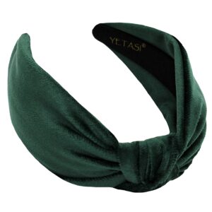 Velvet Green Headbands Women for Christmas, Headbands Girls Headbands Trendy, Womens Headbands are Knotted Headbands for Women's Hair, Cute Headbands for Women, Top Knot Fashion Designer Headband