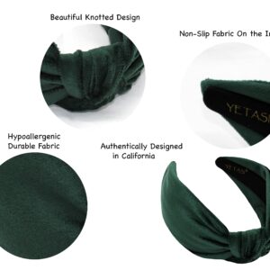 Velvet Green Headbands Women for Christmas, Headbands Girls Headbands Trendy, Womens Headbands are Knotted Headbands for Women's Hair, Cute Headbands for Women, Top Knot Fashion Designer Headband