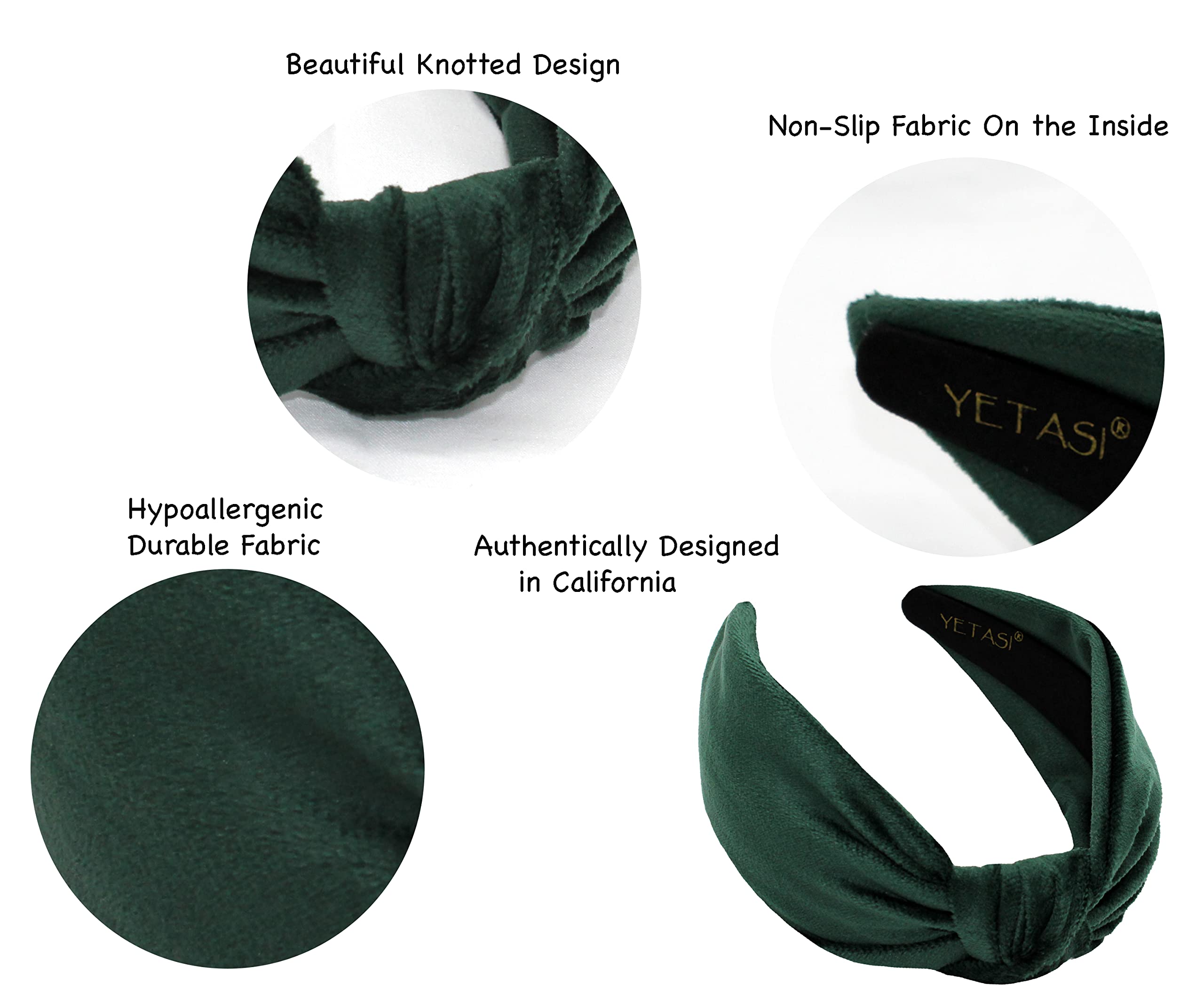 Velvet Green Headbands Women for Christmas, Headbands Girls Headbands Trendy, Womens Headbands are Knotted Headbands for Women's Hair, Cute Headbands for Women, Top Knot Fashion Designer Headband