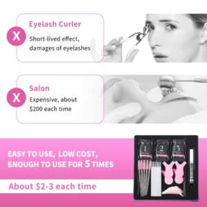 Beauty7 Upgraded Lash Lift Kit Eyelash Extension Kit Lash Perm Kit Eyelash Lifting Lash Curling Semi-Permanent Curling Perming Wave Professional Salon at Home (Lash Kit 5 Packs)