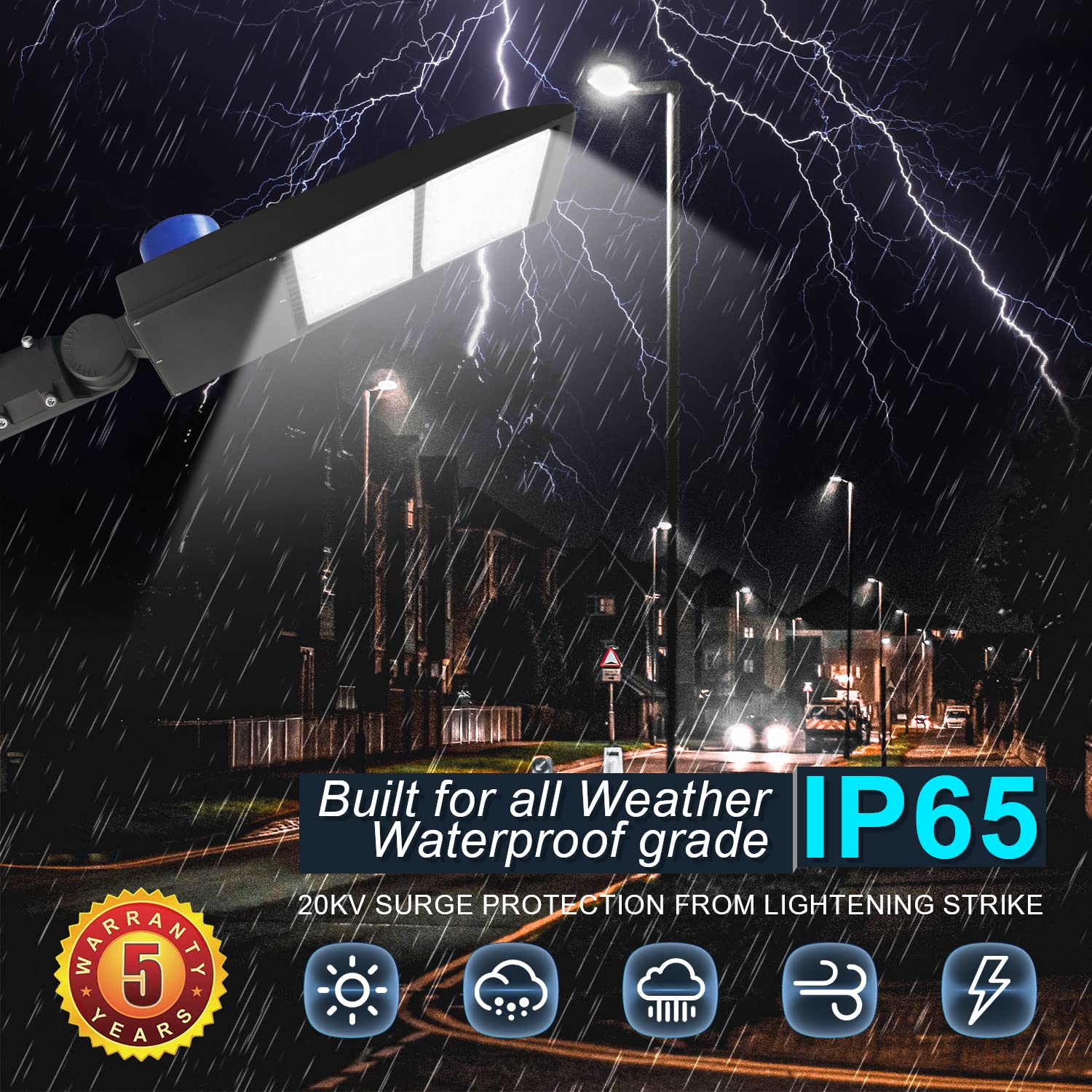 300W LED Parking Lot Light with Dusk to Dawn Photocell 42000LM 5000K 1-10V Dimmable LED Shoebox Area Light (1000W HID/HPS Equivalent), Direct Arm Mount 100-277V AC IP65, UL&DLC Listed