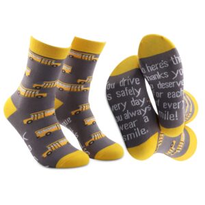 mbmso 2 pair school bus driver socks school bus driver appreciation gifts thank you gifts school bus monitor gifts bus driver socks (2 pair school bus driver socks)