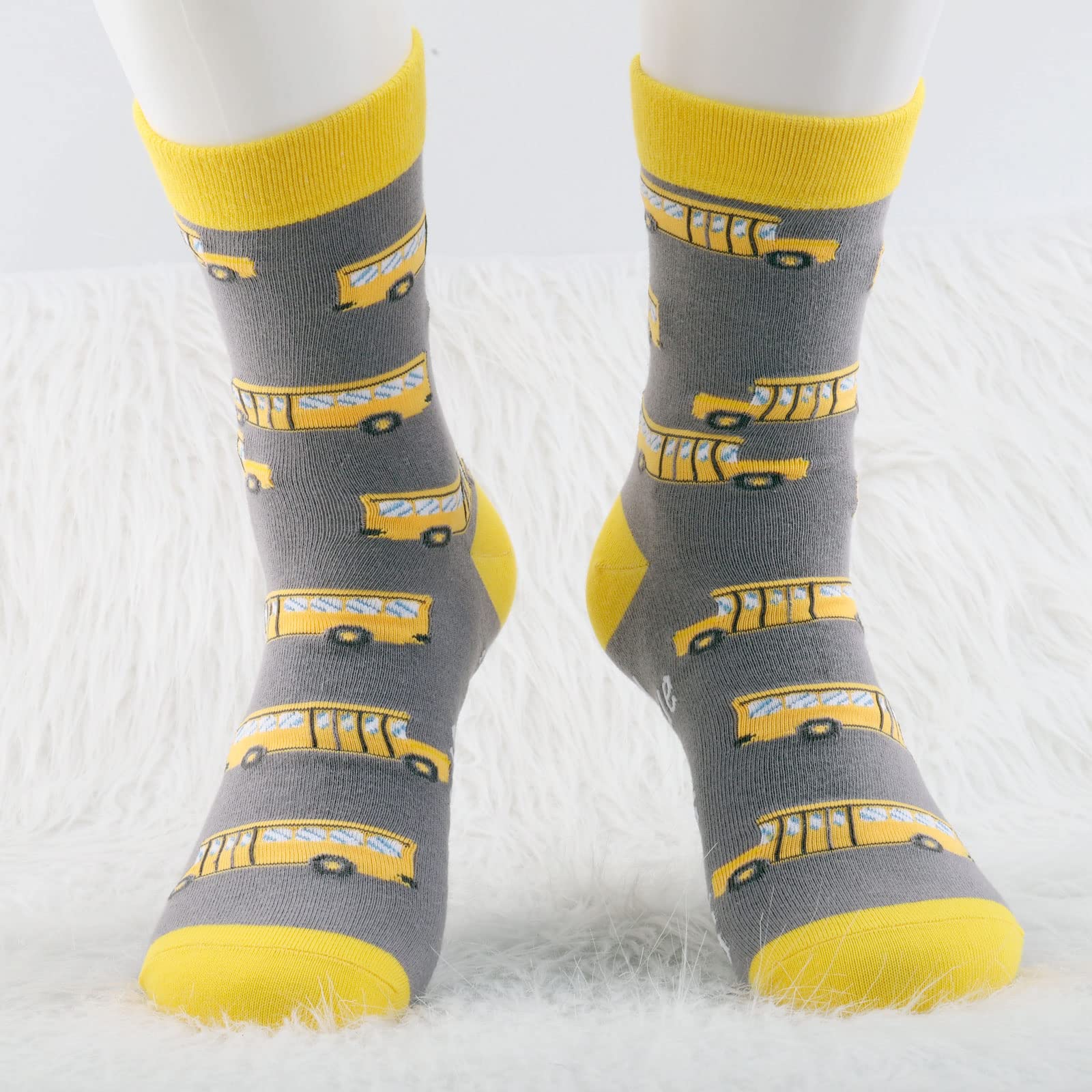 MBMSO 2 Pair School Bus Driver Socks School Bus Driver Appreciation Gifts Thank You Gifts School Bus Monitor Gifts Bus Driver Socks (2 Pair School Bus Driver Socks)