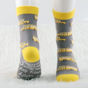 MBMSO 2 Pair School Bus Driver Socks School Bus Driver Appreciation Gifts Thank You Gifts School Bus Monitor Gifts Bus Driver Socks (2 Pair School Bus Driver Socks)