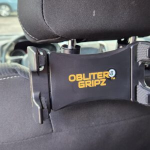 Obliter8 "Blue Steel" Multi-Attachment Smartphone/Tablet/Pad/Switch gaming system Travel Mount for In-Flight Airplane, Car Visor/Vent, Desktop, Traveling 360 degree rotation Ultra Durable and Secure