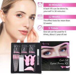 Beauty7 Upgraded Lash Lift Kit Eyelash Extension Kit Lash Perm Kit Eyelash Lifting Lash Curling Semi-Permanent Curling Perming Wave Professional Salon at Home (Lash Kit 5 Packs)