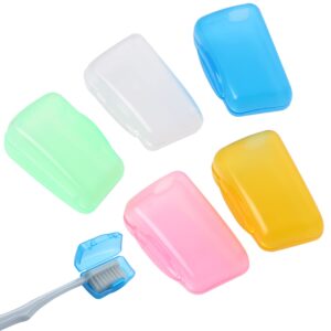 sliverdew 5 pcs toothbrush cover toothbrush covers caps portable toothbrush head case cover travel toothbrush head holder for home office hotel outdoor