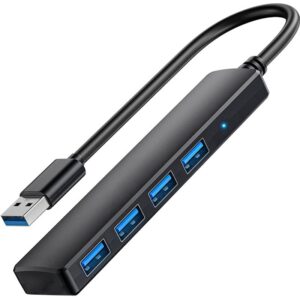 usb hub for laptop, 4-port usb 3.0 hub usb splitter usb extender for laptop, macbook, mac pro, mac mini, imac, surface pro, xps, pc, flash drive, mobile hdd