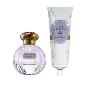 tocca eau de parfum (50 ml) and hand cream (120 ml) in colette - bergamot, sandalwood, pink peppercorn