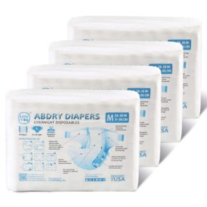 littleforbig adult diaper 40 pieces (4 packs) - abdry new white diapers(m)