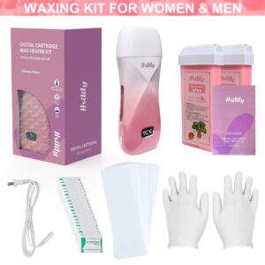 Hsility Wax Kit For Hair Removal Natural Honey Wax Upgrade Heating System Roll On Wax Kit for Hair Removal