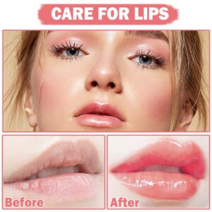 CAHIUYOA Lip Oil Hydrating Tinted Lip Oil Lip Gloss,Lip Glow Oil Lip Tint,Non-sticky Big Brush Head,Nourishing Repairing Plumping Lip Oil Lip Gloss - Rosewood