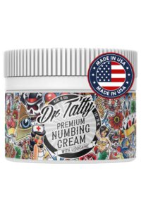 dr tatty - premium tattoo numbing cream - maximum strength topical lidocaine cream- for waxing, piercing, and microneedling - pain relief - 30ml