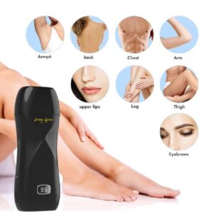 Easy Wax Portable Roll On Wax Kit for Hair Removal - Warmer with Soft Wax, Waxing Strips, and Travel-Friendly Design for Women