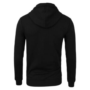 Maiyifu-GJ Men Full Zip Slim Fit Hoodies Casual Solid Gym Hooded Sweatshirt Long Sleeve Lightweight Hoodie With Kanga Pocket (Black,X-Large)