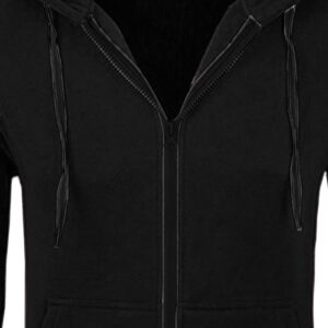 Maiyifu-GJ Men Full Zip Slim Fit Hoodies Casual Solid Gym Hooded Sweatshirt Long Sleeve Lightweight Hoodie With Kanga Pocket (Black,X-Large)