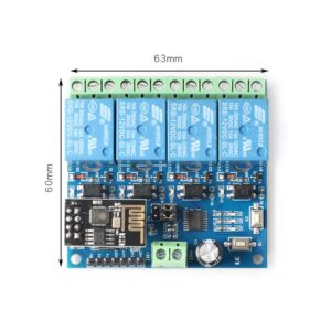 JESSINIE ESP8266 ESP-01 4 Channel 12V WiFi Relay Module 12V IOT Wireless Smart Home Device WiFi Relay Internet of Things ESP-01 Module Board For Phone APP Remote Control