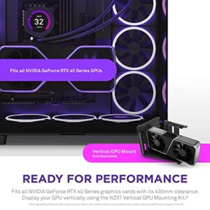 NZXT H9 Mid-Tower Gaming PC Case - 3 RGB Fans, Glass Panels, 360mm Radiator Support, Cable Management - Black