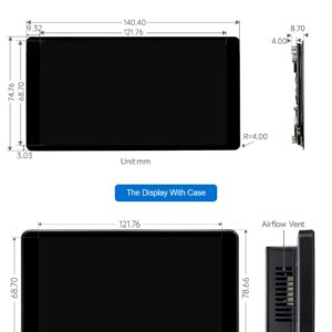 waveshare 5.5inch 2K Capacitive Touch LCD Display Compatible with Raspberry Pi 5/4B/3B+/Pi 3B/Zero 2w/Zero w and CM4 Supports Windows 11/10/8.1/8/7