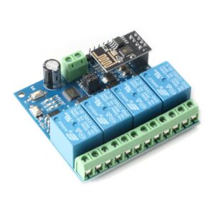 jessinie esp8266 esp-01 4 channel 12v wifi relay module 12v iot wireless smart home device wifi relay internet of things esp-01 module board for phone app remote control