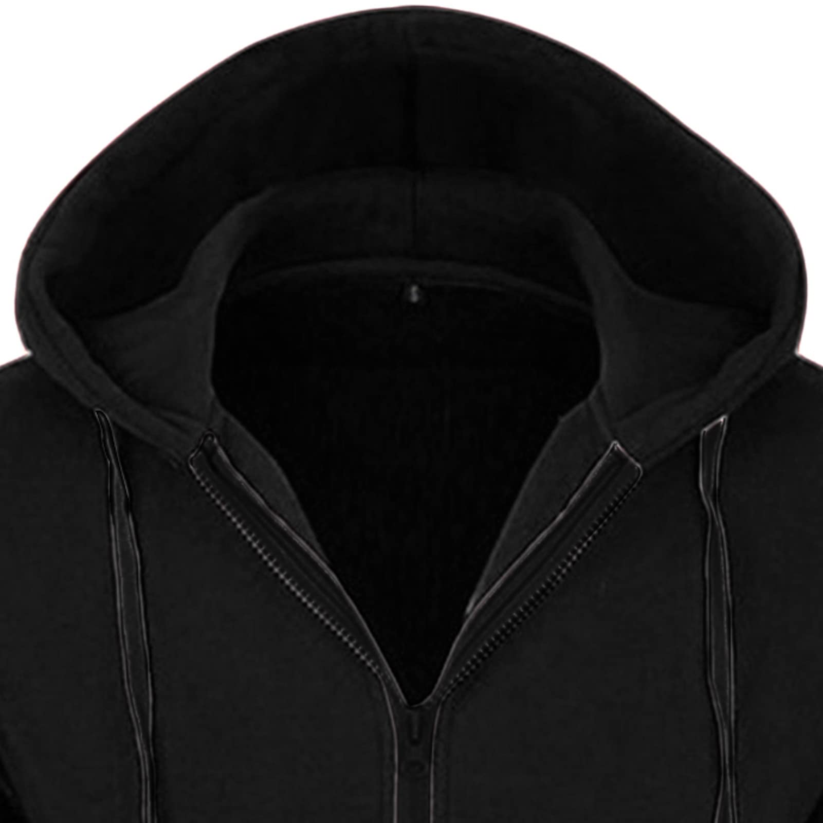 Maiyifu-GJ Men Full Zip Slim Fit Hoodies Casual Solid Gym Hooded Sweatshirt Long Sleeve Lightweight Hoodie With Kanga Pocket (Black,X-Large)