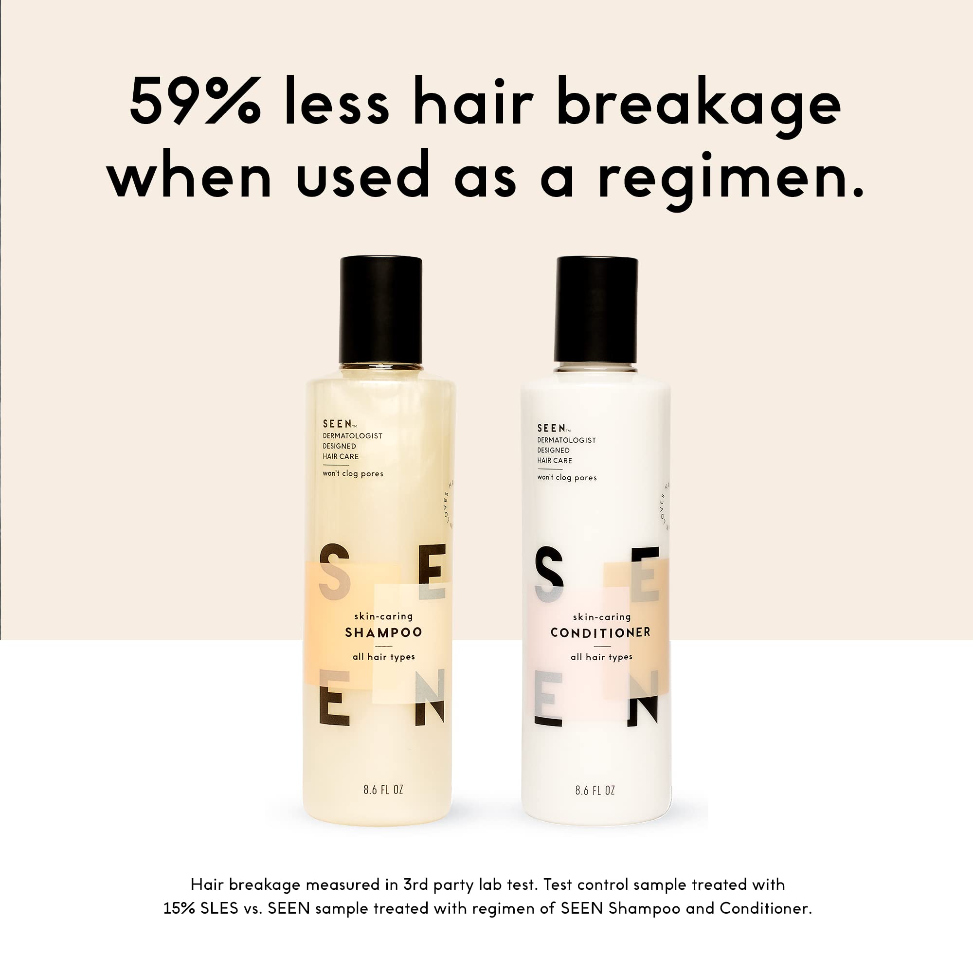 SEEN Shampoo, Conditioner & Blow-Out Creme- Scented - Non-Comedogenic & Sulfate-Free Blow Out Hair Cream- Reduces Frizz- Heat Protectant