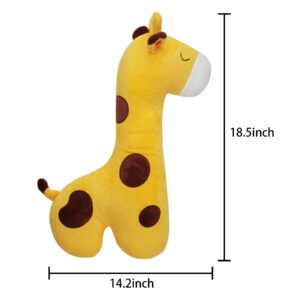 Seat Belt Pillow for Kids, Car Seatbelt Cover Children Rest Sleep Head Support Shoulder Pad Neck Pillow Plush Cartoon Giraffe Cushion